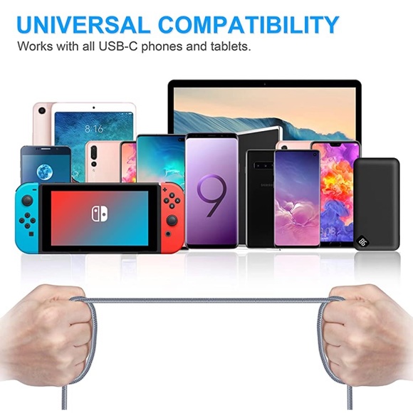 Cell Phones & Accessories | 6ft Usb C Cables 3 Amps Quick Charging Type ...